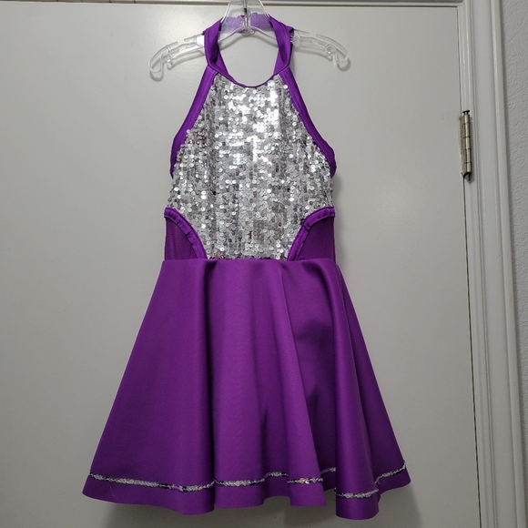 Weissman | Costumes | Weissman Costume Purple Silver Sequin Dance Child ...